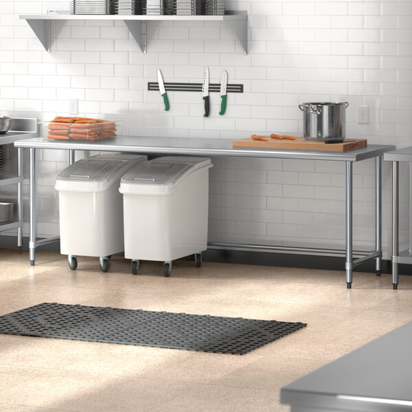 Steelton 30" x 96" 18-Gauge 430 Stainless Steel Open Base Work Table