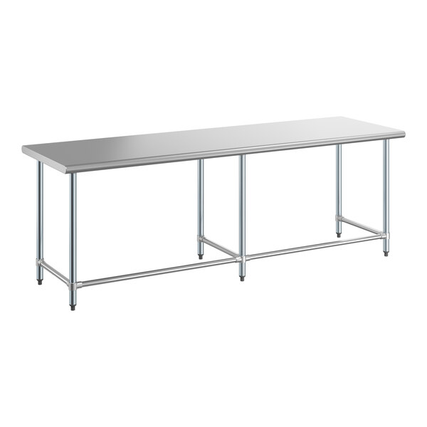 Steelton 30" x 96" 18-Gauge 430 Stainless Steel Open Base Work Table