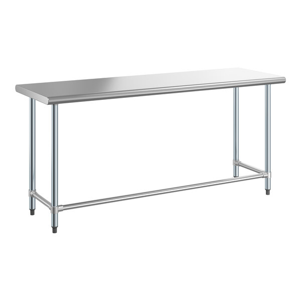Steelton 24" x 72" 18-Gauge 430 Stainless Steel Open Base Work Table