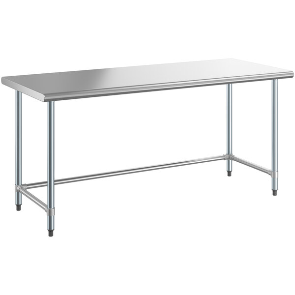 Steelton 30" x 72" 18-Gauge 430 Stainless Steel Open Base Work Table