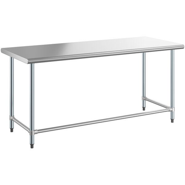 Steelton 30" x 72" 18-Gauge 430 Stainless Steel Open Base Work Table