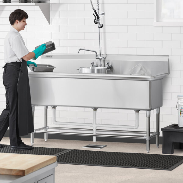 Regency Spec Line 69" 14 Gauge Stainless Steel Three Compartment ...