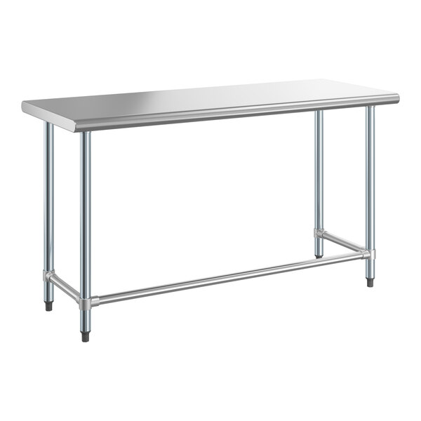 Steelton 24" x 60" 18-Gauge 430 Stainless Steel Open Base Work Table