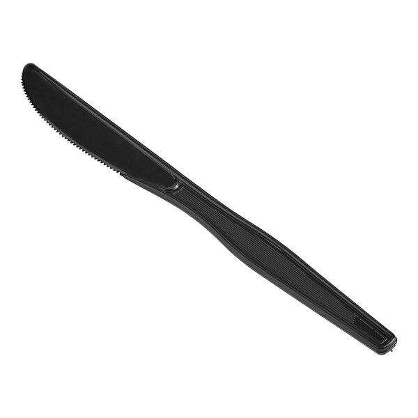 Dixie 7 1/2" Black Heavy Weight Polystyrene Knife - 1000/Case