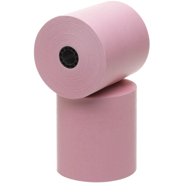 PointPlus 3" x 165' Pink 1 Ply Bond Cash Register POS Paper Roll - 50/Case