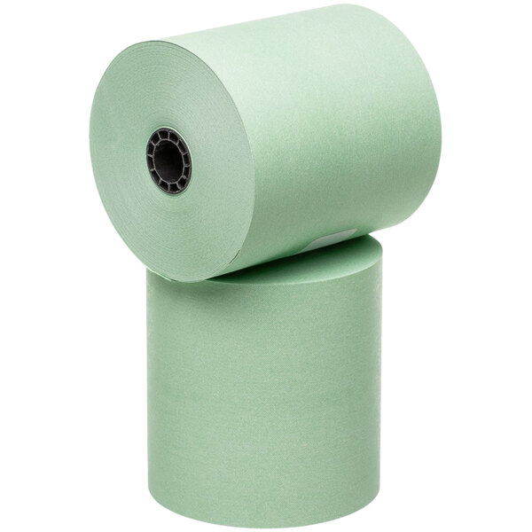 PointPlus 3" x 165' Green 1 Ply Bond Cash Register POS Paper Roll - 50/Case