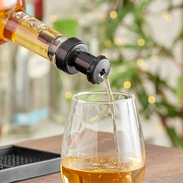 Franmara Black ABS Plastic Pop-Up Wine Pourer / Stopper 8226