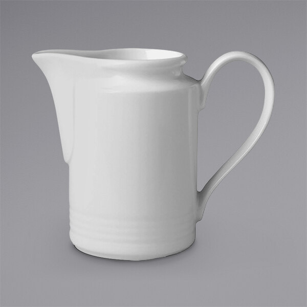 RAK Porcelain Rondo 8.5 oz. Ivory Embossed Porcelain Creamer - 6/Case