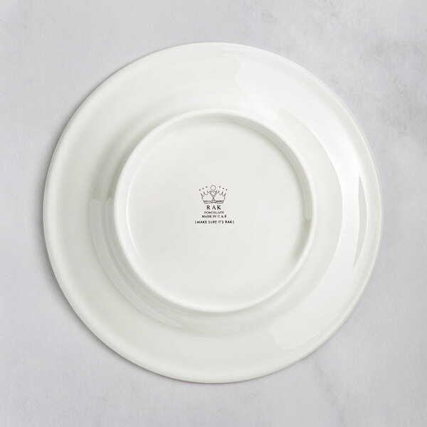 RAK Porcelain Leon 6 11/16" Ivory Embossed Wide Rim Porcelain Flat ...