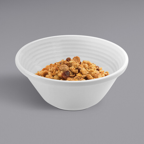 RAK Porcelain Rondo 20.3 oz. Ivory Embossed Porcelain Stackable Bowl ...