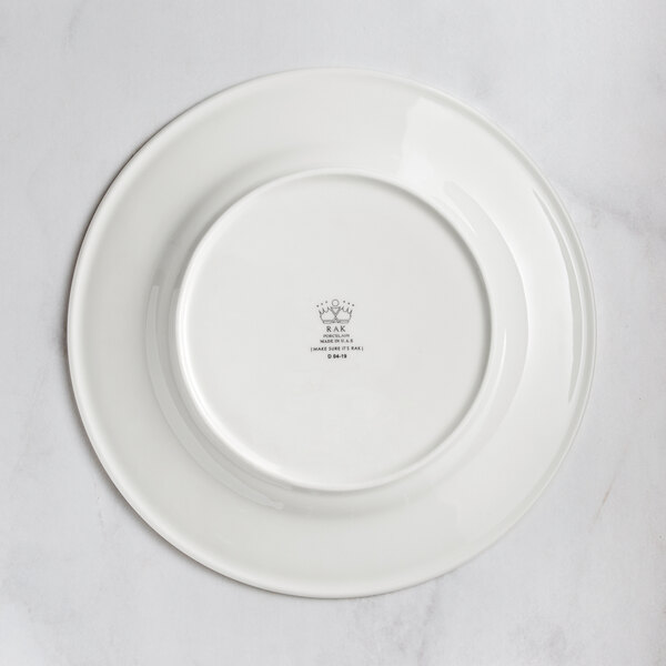 RAK Porcelain Rondo 11 3/8" Ivory Embossed Wide Rim Porcelain Plate ...