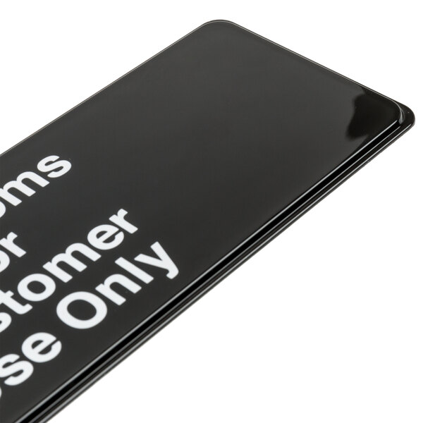Restrooms For Customer Use Only Sign - Black and White, 9" x 3"