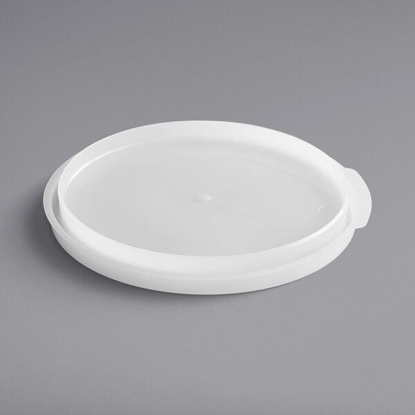 Vigor 2 and 4 Qt. White Round Polypropylene Food Storage Container Lid