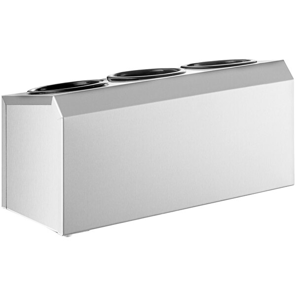 Choice Three Hole Stainless Steel Flatware Organizer with Black ...