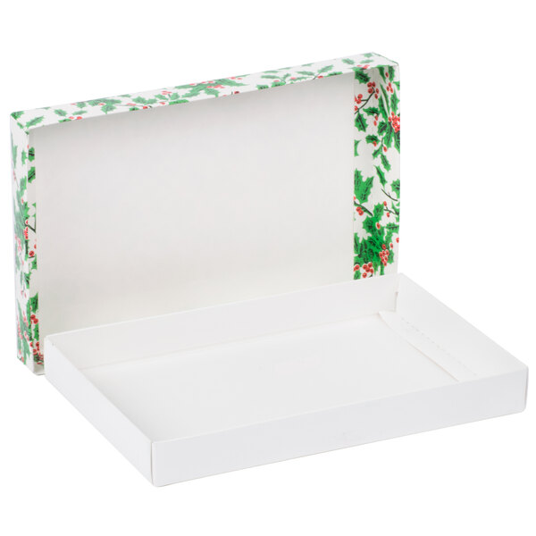 1 lb. Holiday Holly Candy Box - 125/Case