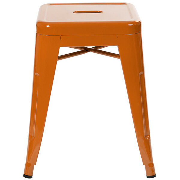Flash Furniture ET-BT3503-18-ORG-GG 18" Orange Stackable Metal Indoor ...