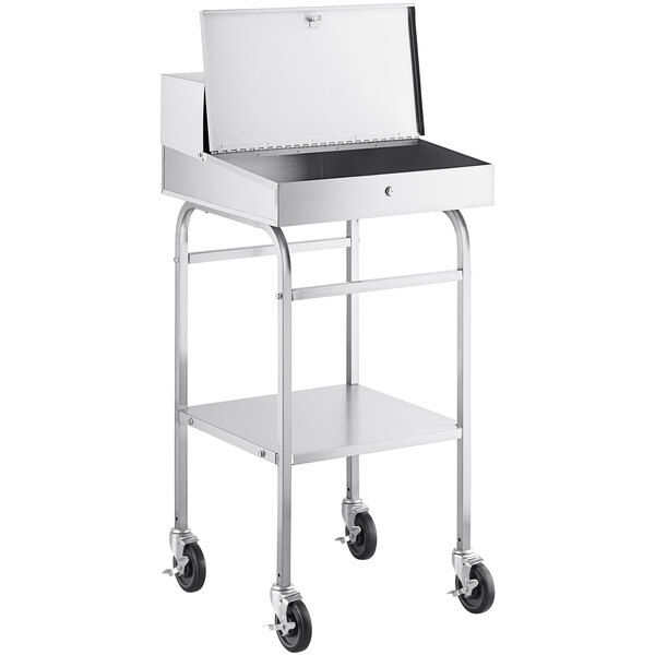 Lavex Stainless Steel Locking Mobile Receiving Desk