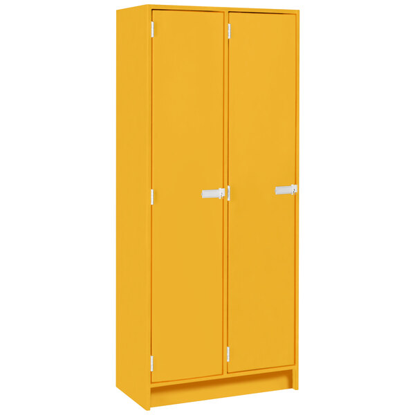I.D. Systems 30" x 18" x 72" Sun Yellow Double Door Storage Locker with ...