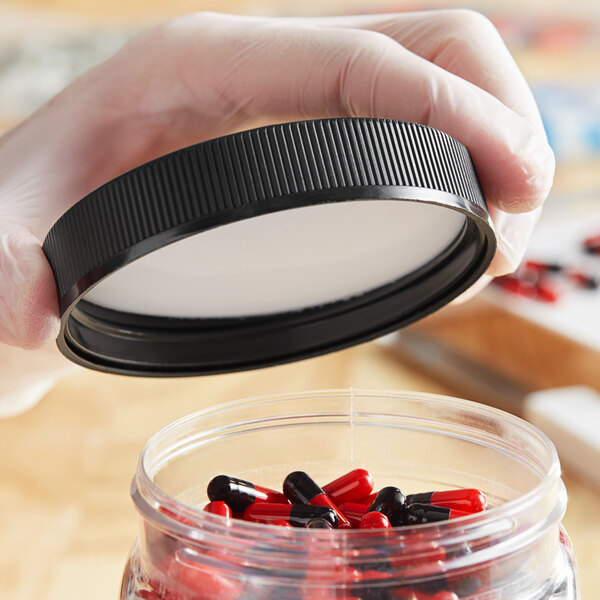 89/400 Black Child-Resistant Customizable Cap with Foam Liner - 300/Case