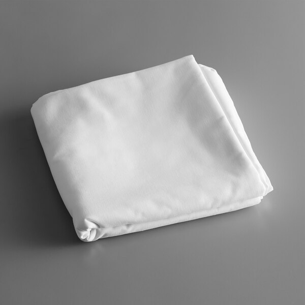 Intedge 90" x 90" Square White Hemmed 50/50 Poly Cotton Blend Tablecloth