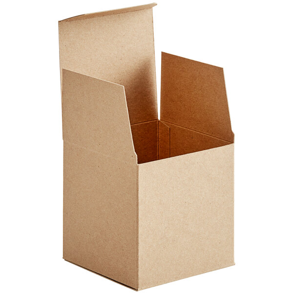 Lavex 4" x 4" x 4" Kraft Reverse Tuck Carton - 250/Case