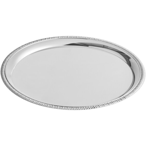 American Metalcraft Royal Touch 14" Round Embossed Stainless Steel ...
