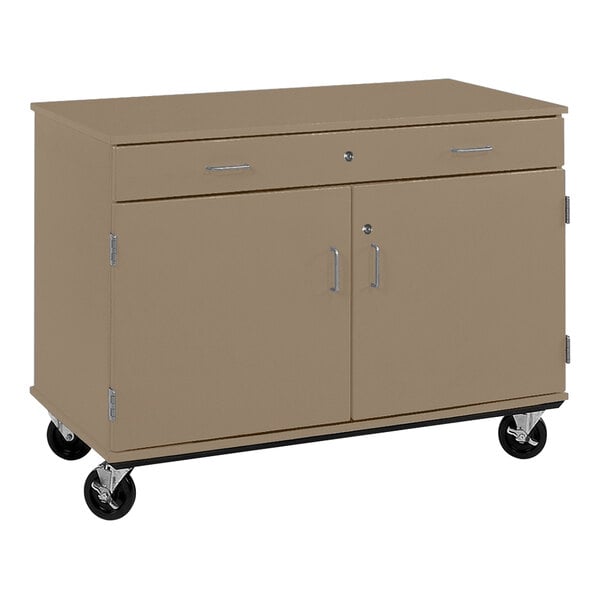 I.D. Systems 36" Tall Pepperdust Two Door Mobile Storage Cabinet with ...