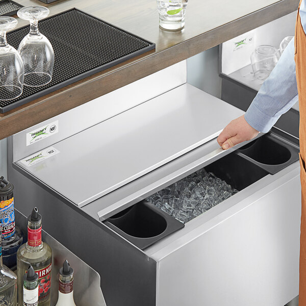 Regency Stainless Steel Sliding Lid for 21" x 24" Underbar Ice Bin