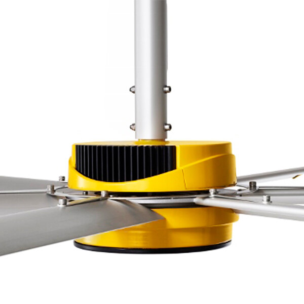 12' Yellow & Silver Aluminum Shop Ceiling Fan - Big Ass Fans