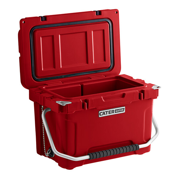 CaterGator CG20RED Red 20 Qt. Rotomolded Outdoor Cooler / Ice Chest