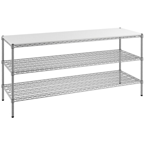Regency 24" x 72" x 34" NSF Chrome 3-Shelf Kit with Removable Shelf Insert