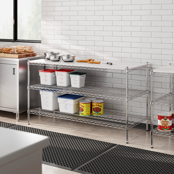 Regency 24" x 60" x 34" NSF Chrome 3-Shelf Kit with Removable Shelf Insert