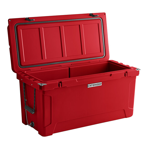 CaterGator CG100RED Red 110 Qt. Rotomolded Outdoor Cooler / Ice Chest