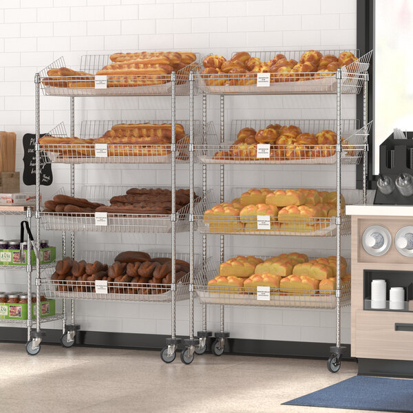 Regency 18" x 36" NSF Chrome 4 Post Basket Kit with 64" Posts and Casters