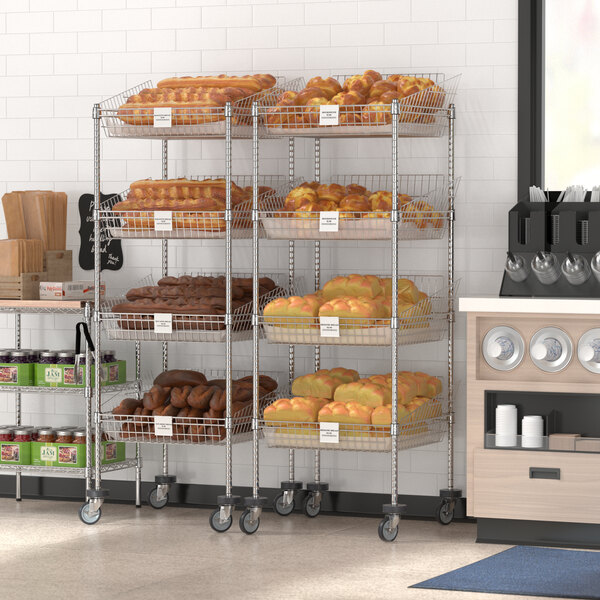 Regency 24" x 24" NSF Chrome 4 Post Basket Kit with 64" Posts and Casters