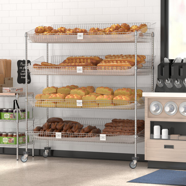 Regency 24" x 60" NSF Chrome 4 Post Basket Kit with 64" Posts and Casters