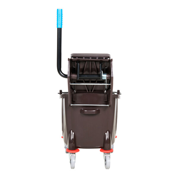 Lavex 35 Qt. Brown Mop Bucket & Side Press Wringer Combo