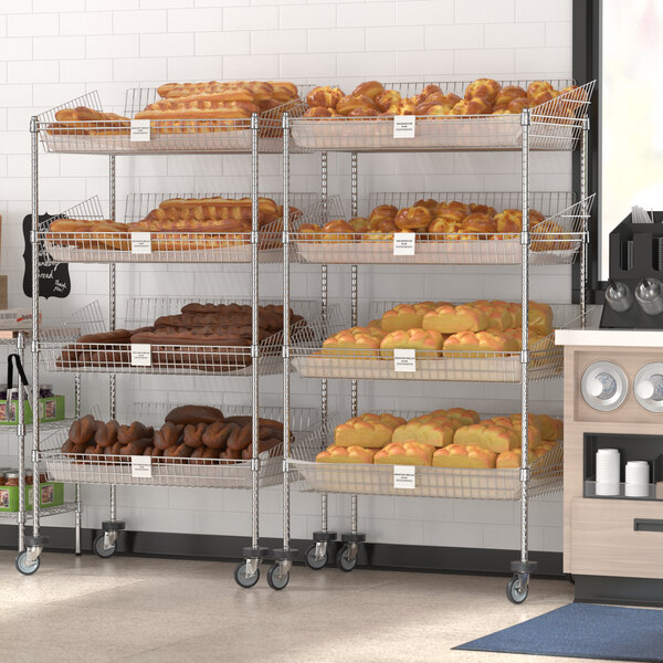 Regency 24" x 36" NSF Chrome 4 Post Basket Kit with 64" Posts and Casters