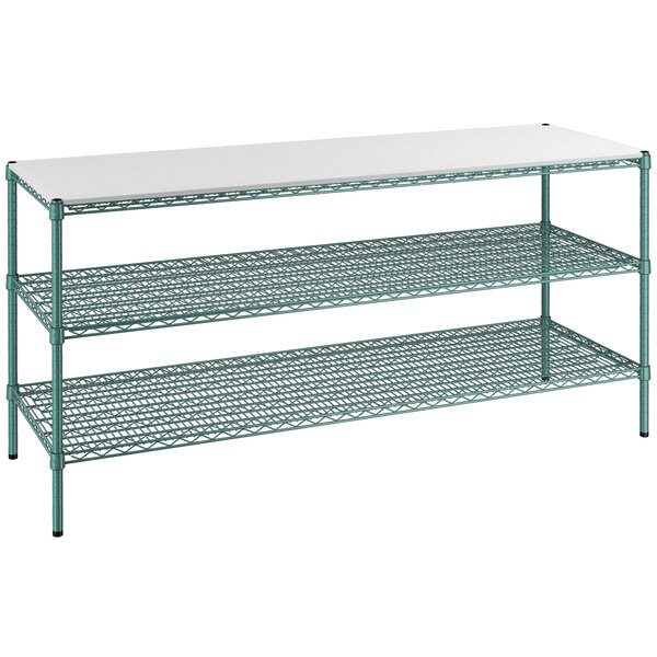 Regency 24" x 72" x 34" NSF Green Epoxy 3-Shelf Kit with Removable ...