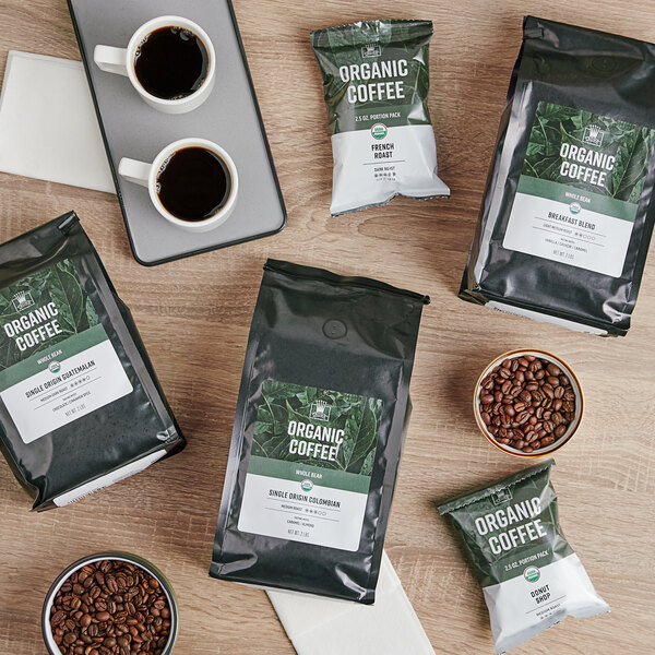 Crown Beverages Organic French Roast Coffee Packet 2.5 oz. - 24/Case