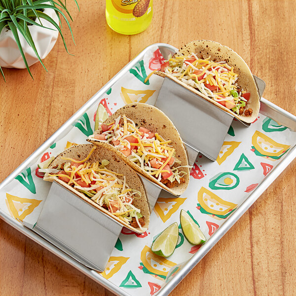 American Metalcraft 13 1/4" x 4" x 2" Stainless Steel Taco Holder with ...