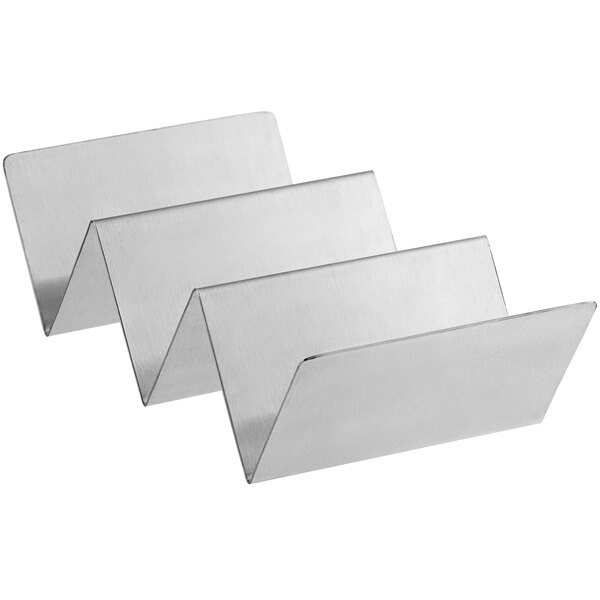 American Metalcraft 8" x 4" x 2" Stainless Steel Taco Holder with 2 or ...