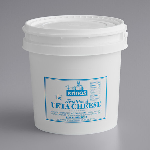 Krinos Greek Feta Cheese Pail 10 lb.