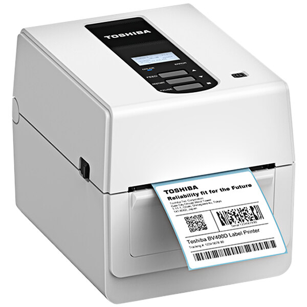 Toshiba BV410D 4" 203 DPI Direct Thermal Barcode Printer with White ...