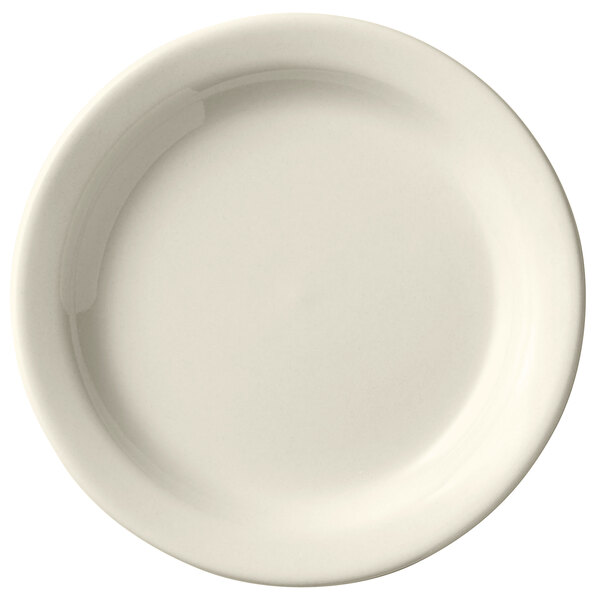 Libbey Porcelana Cream 5 1/2" Cream White Narrow Rim Porcelain Plate ...