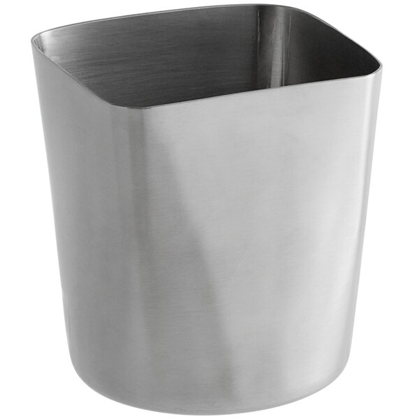 Tablecraft 13 oz. Square Brushed Stainless Steel Fry Cup