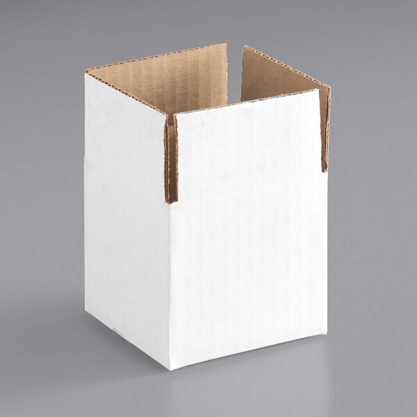 Lavex 4" x 4" x 4" White Corrugated RSC Shipping Box - 25/Bundle