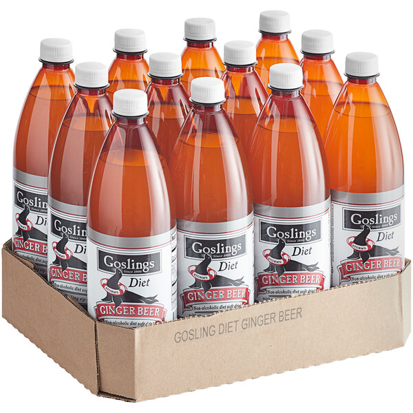 Goslings Diet Ginger Beer 1 Liter - 12/Case