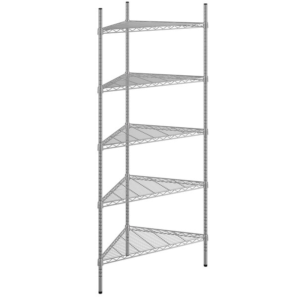 Regency 24" NSF Chrome Triangle 5-Shelf Kit with 74" Posts