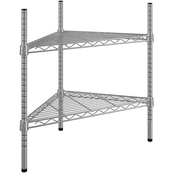 Regency 18" NSF Chrome Triangle 2-Shelf Kit with 27" Posts